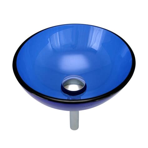 The Renovators Supply Inc Tempered Glass Circular Vessel Bathroom Sink