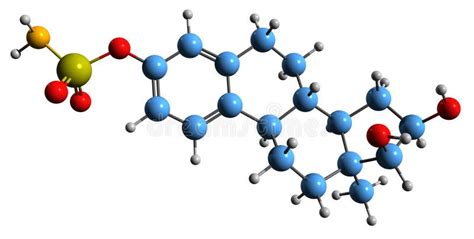 3d Image Of Estriol Sulfamate Skeletal Formula Stock Illustration