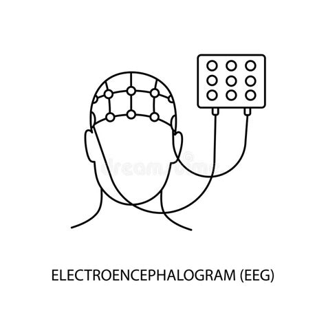 Electroencephalogram Line Icon In Vector Illustration
