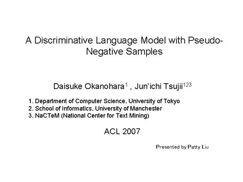 A Discriminative Language Model With Pseudo Negative Samples