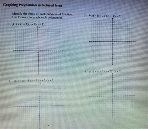 Solved Graphing Polynomials In Factored Form Identify The