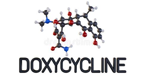 A 3d Ball And Stick Model Of The Doxycycline Molecule Stock