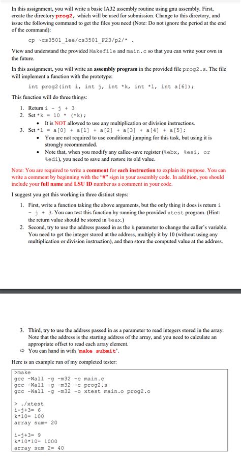 Solved In This Assignment You Will Write A Basic Ia32