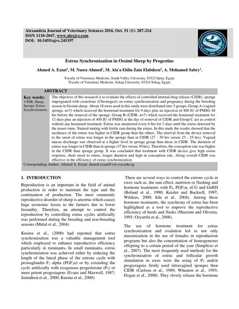 Pdf Progestins Protocols For Inducing Estrus Synchronization In