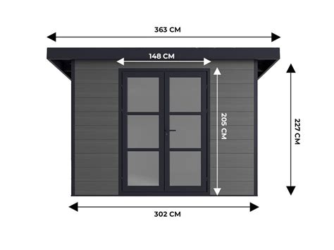 Abri De Jardin Composite Alma De 9m2 Gris Toit Plat Moderne