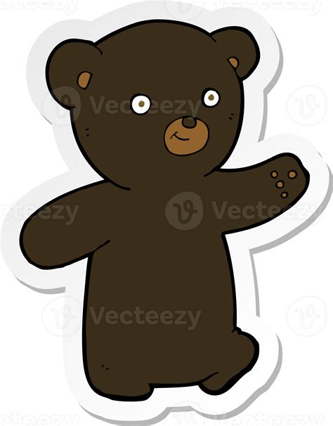 Sticker Of A Cartoon Black Bear Cub 45148749 Png
