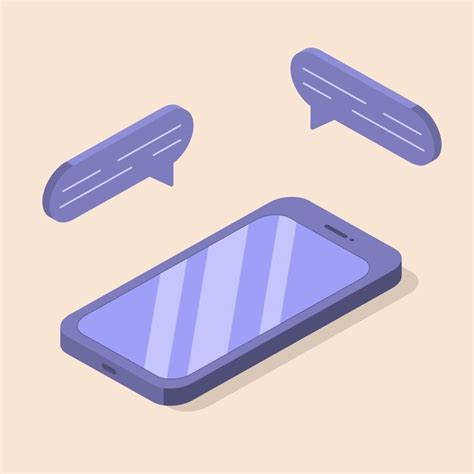 Premium Vector Mobile Phone With Popup Messages Isometric D Vector