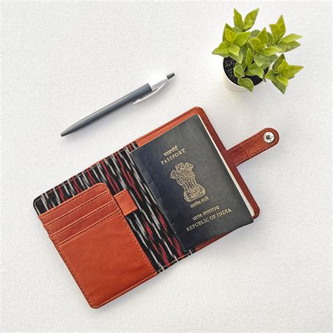 Buy Personalized Faux Leather Passport Holder With Button Closure