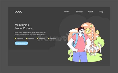 Posture Alignment Concept Flat Vector Illustration Stock Vector