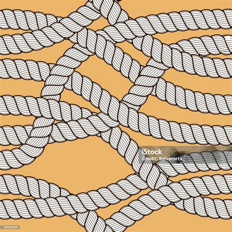 원활한 패턴 로프 짠 벡터 추상적인 설명 배경입니다 얽힌된 코드 세련 된 그림입니다 패브릭 벽지 포장지 웹 및 인쇄에 대 한 사용 가능 갈색에 대한 스톡 벡터 아트 및 기타