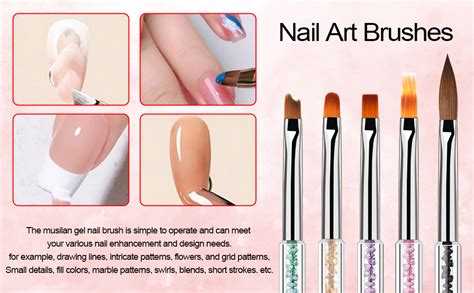 Musilan Nail Art Brushes Set 10pcs Nail Brushes For Nail Art With Nail