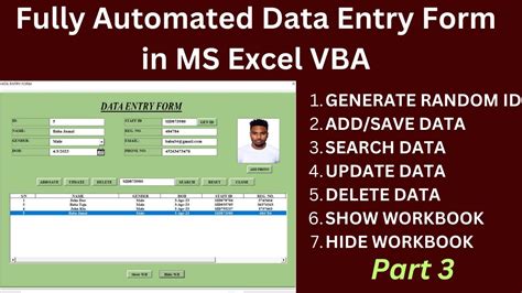 Fully Automated Data Entry Form In Ms Excel Vba English Youtube