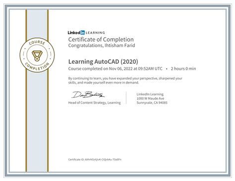 ihtisham farid on linkedin certificate of completion