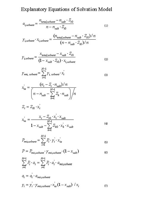 Prediction Of Salt Effect On Vapor Liquid Equilibria By Solvation Model