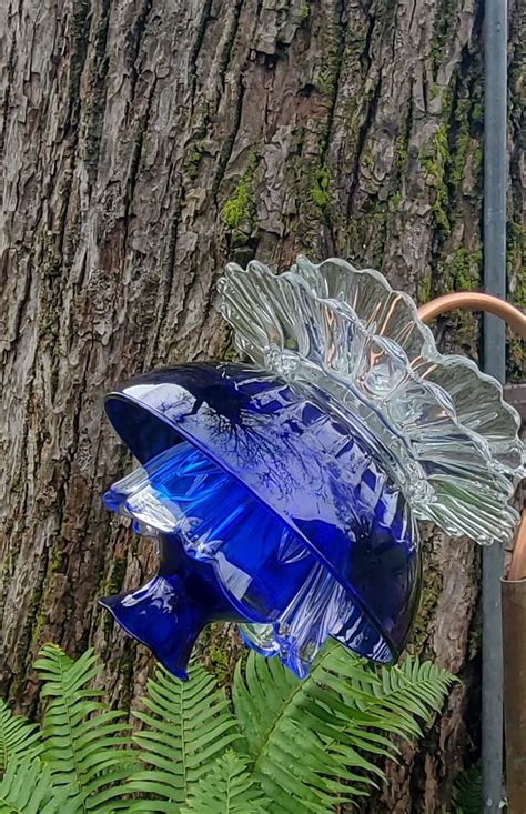 Blue Glass Flower For Your Garden
