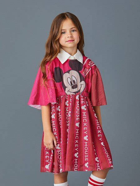 Vestido De Tela Pink Mickey Mouse