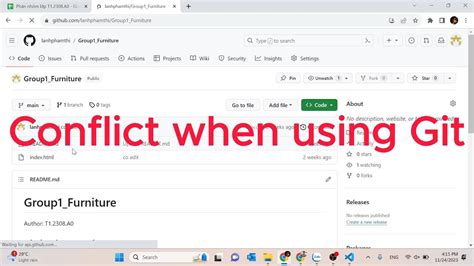Hướng dẫn GitHub Giải quyết conflict YouTube
