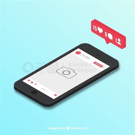 等距视图免抠元素 带 Instagram 帖子的手机等距视图 素材免费下载 626像素 Ai格式 编号44888770 千图网