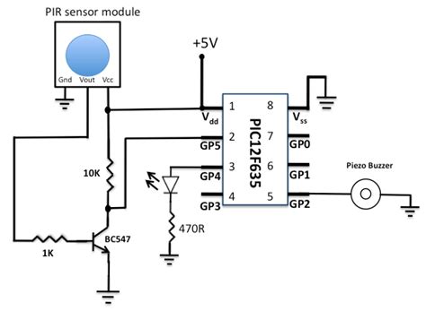 pir sensor schematic diagram