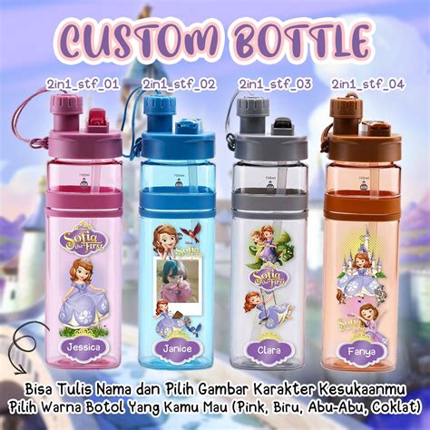 Jual Botol 2in1 Gambar Princess Sofia The First Botol Minum Custom Nama