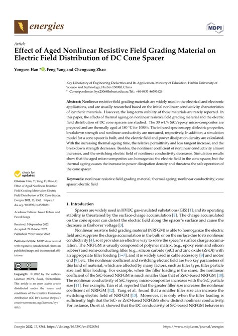 Pdf Effect Of Aged Nonlinear Resistive Field Grading Material On