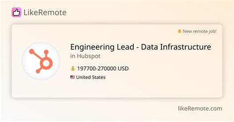 📩 Engineering Lead Data Infrastructure At 🏢 Hubspot Salary 💰197700