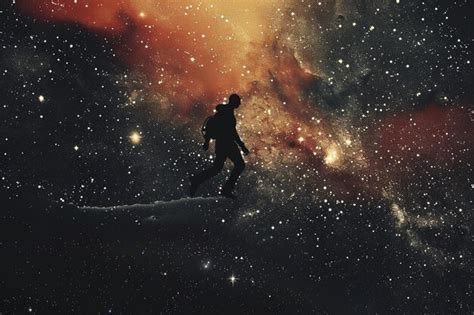 Premium Photo Amidst The Silence Of Space The Mans Footsteps Ech