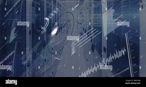 Displaying Digital Analytics Overlay At Office Corridor With Circular