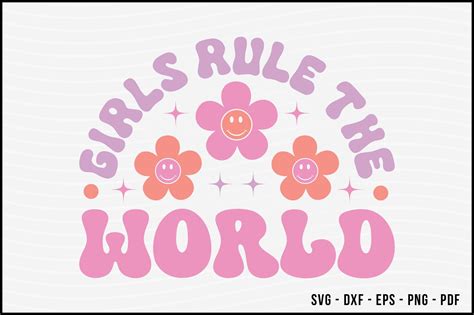 Girls Rule The World Retro Girl Power Graphic By Bee Craftr