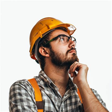 Premium Photo A Man Wearing A Hard Hat And Glasses Is Wearing A