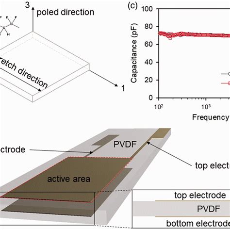 A Circuit Diagram Of Pvdf Device Connected To An Amplifier B