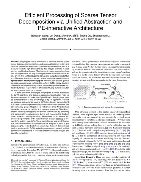Pdf Efficient Processing Of Sparse Tensor Decomposition Via Unified
