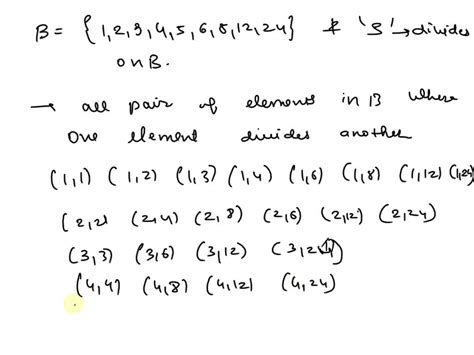 let b 1 2 3 4 6 8 12 24 and let be the relation divides on b draw