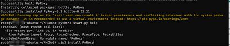 modulenotfounderror no module named pyroxy · issue 400 · matrixtm