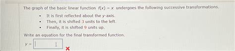 Solved The Graph Of The Basic Linear Function F X X Chegg