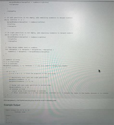 Solved Part 2 Implement A Merge Sort Implementare Sort You