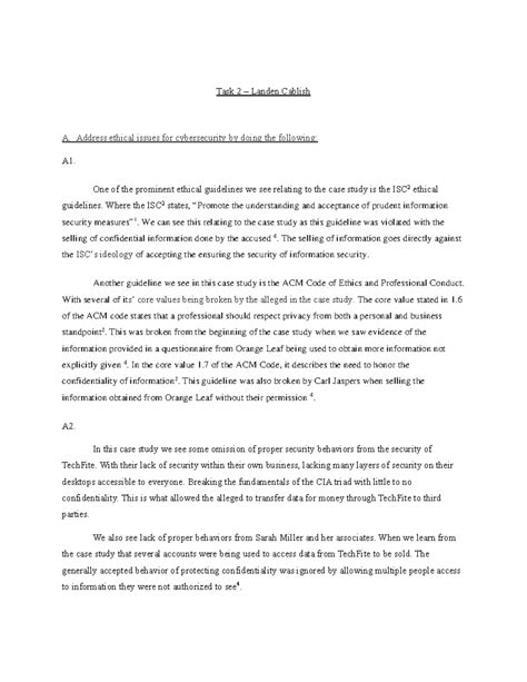 Task 2 Wmm1 Task 2 Task 2 Landen Cablish A Address Ethical Issues