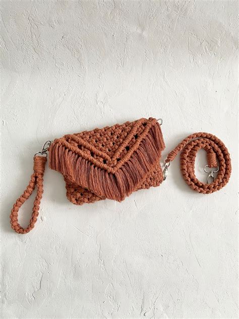 Macrame Purse Tutorial PDF Video Macrame Clutch Bag With Shoulder Strap PATTERN Macrame Bag