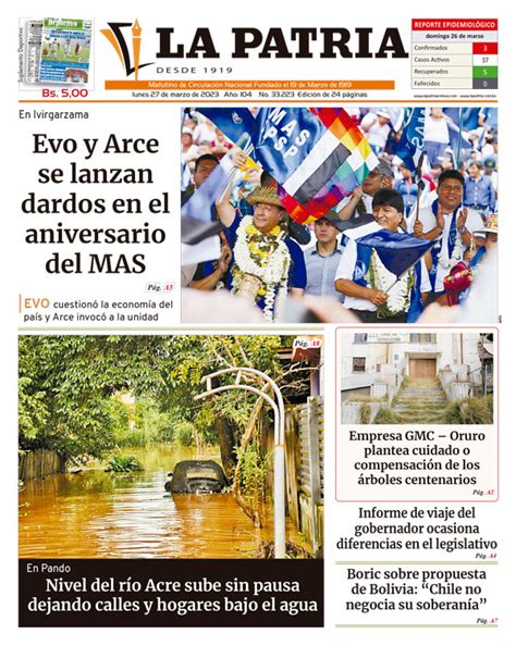 Edición La Patria Lunes 27 De Marzo De 2023 Periódico La Patria
