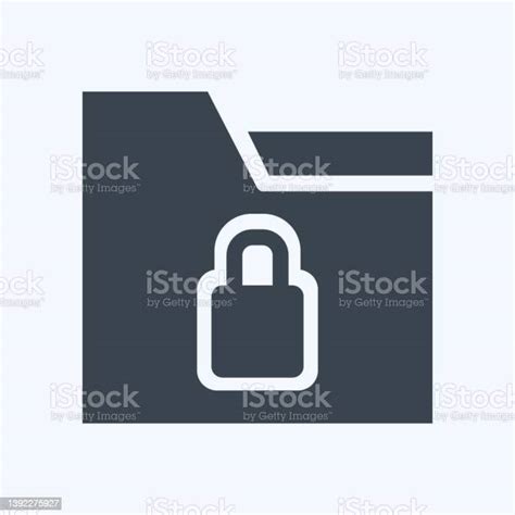 아이콘 잠긴 폴더 사용자 인터페이스 기호에 적합합니다 글리프 스타일 편집 가능한 간단한 디자인 디자인 템플릿 벡터 간단한 기호