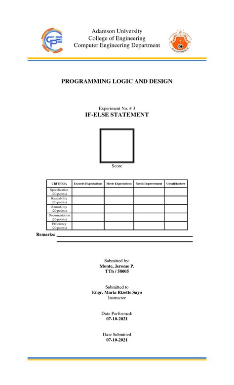 SOLUTION C Activity If Else Statement Studypool