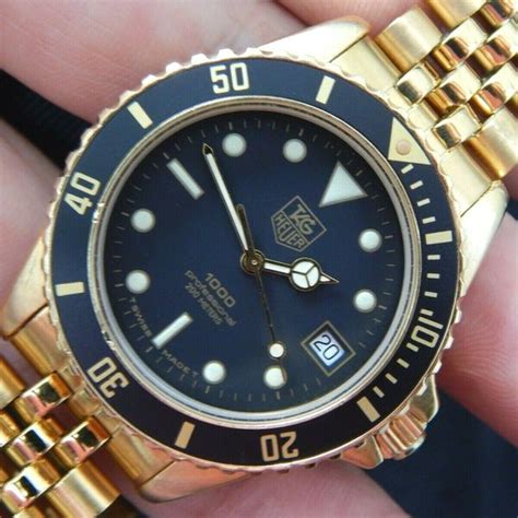 Vintage Gold Mens Tag Heuer 1000 200m Submariner Wolf Of Wall Street