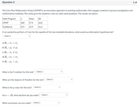 Solved Question 3 The Core Plus Mathematics Project Cpmp