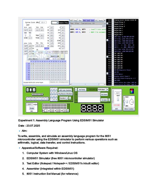 Edsim Code And Outputsdocx Pdf Assembly Language Subtraction