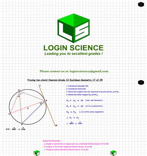Part 17 Of 25 Proving Tan Chord Theorem Grade 12 Euclidean Geometry Pdf