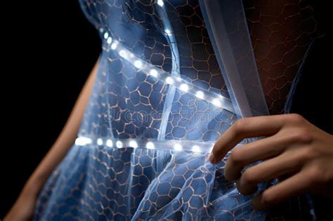 Woman Wearing Solar Powered Clothing Solar Cells Integrated Into