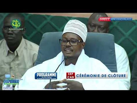 Discours S Bassirou Mbacke Abdou Khadr Cérémonie de clôture de la semaine du patrimoine C A Bamba