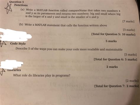 solved question 5 functions a write a matiab function