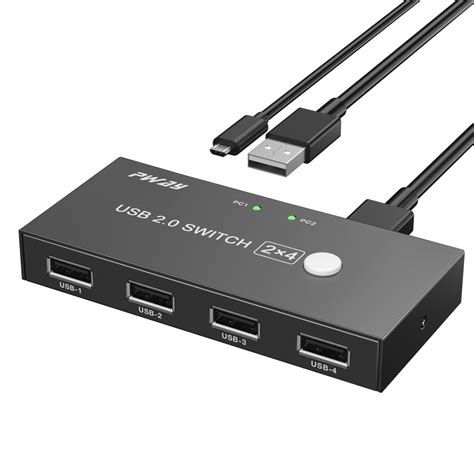 Pway Usb 2 0 Switch Usb Switcher Selector 2 Computers Sharing 4 Usb2 0 Ports Kvm