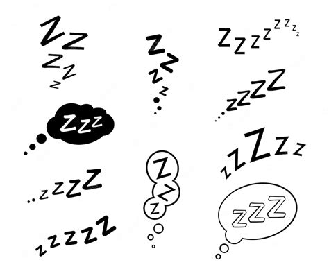 Premium Vector Zzz Zzzz Bed Sleep Snore Icons With Doodle Clouds